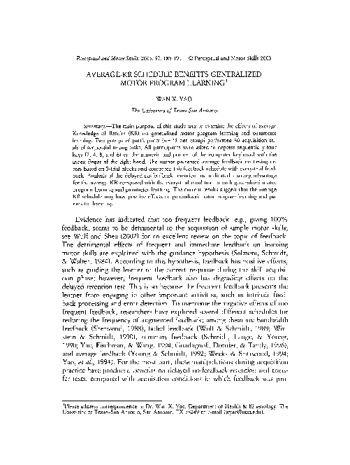 (PDF) Average-KR Schedule Benefits Generalized Motor Program Learning
