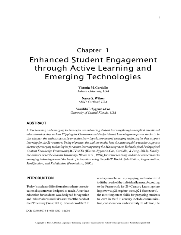 (PDF) Enhanced Student Engagement through Active Learning and Emerging ...