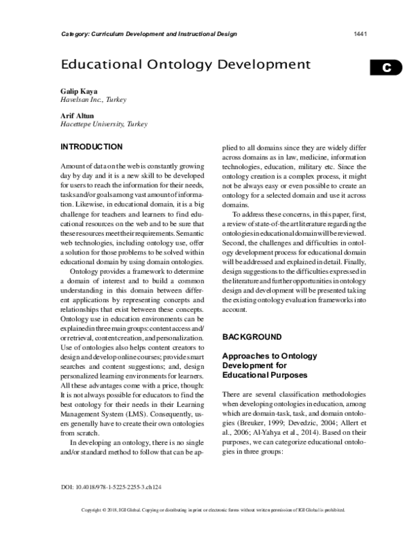 (PDF) Educational Ontology Development