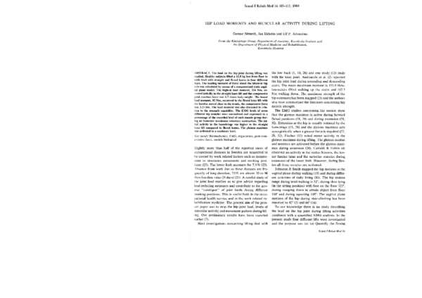 (PDF) Hip Load Moments and Muscular Activity During Lifting
