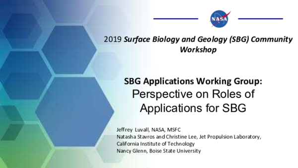 (PDF) SBG Applications Working Group: Perspective on Roles of ...