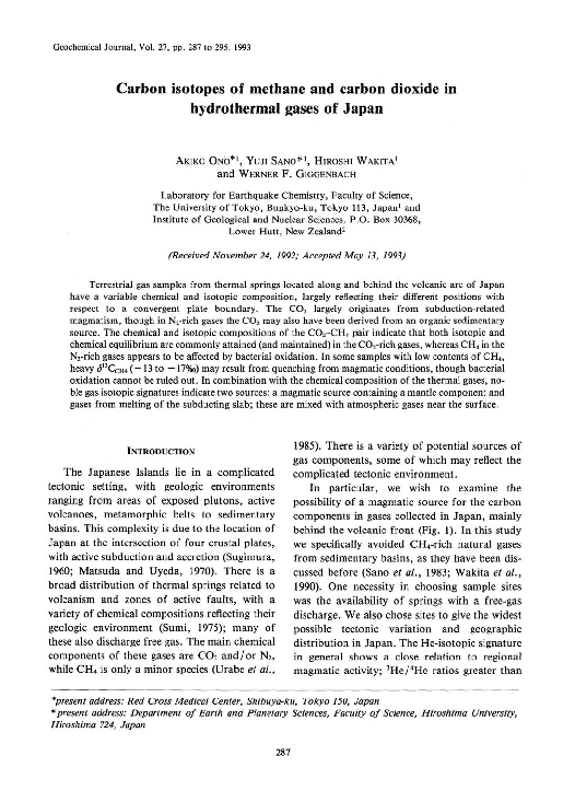 (PDF) Carbon isotopes of methane and carbon dioxide in hydrothermal ...