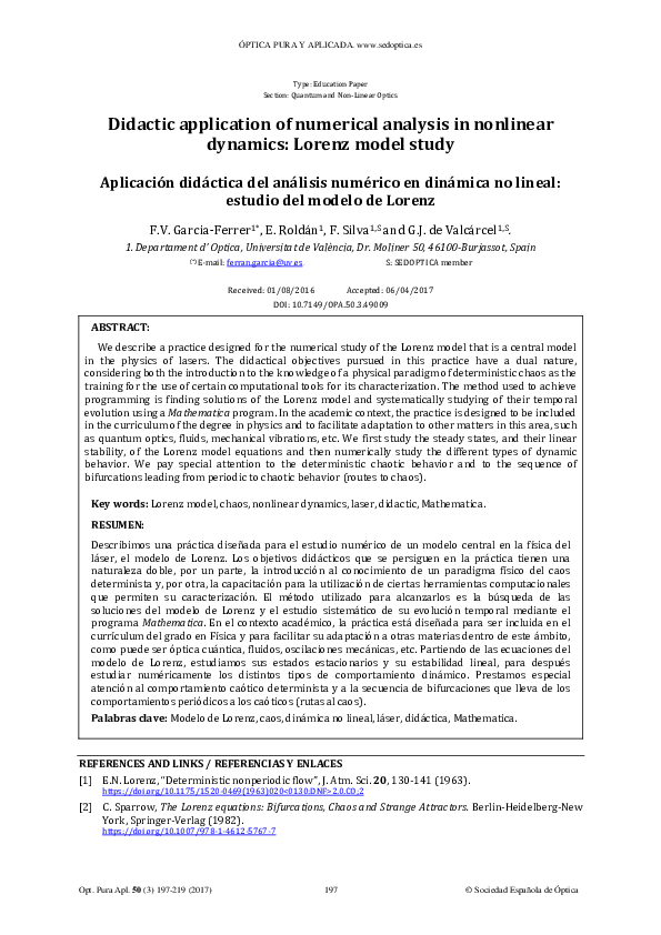(PDF) Didactic application of numerical analysis in nonlinear dynamics ...
