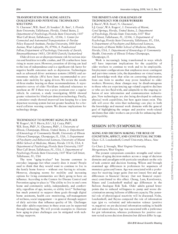 (PDF) Aging and Decision Making: The Role of Cognition, Affect, and Contextual Factors