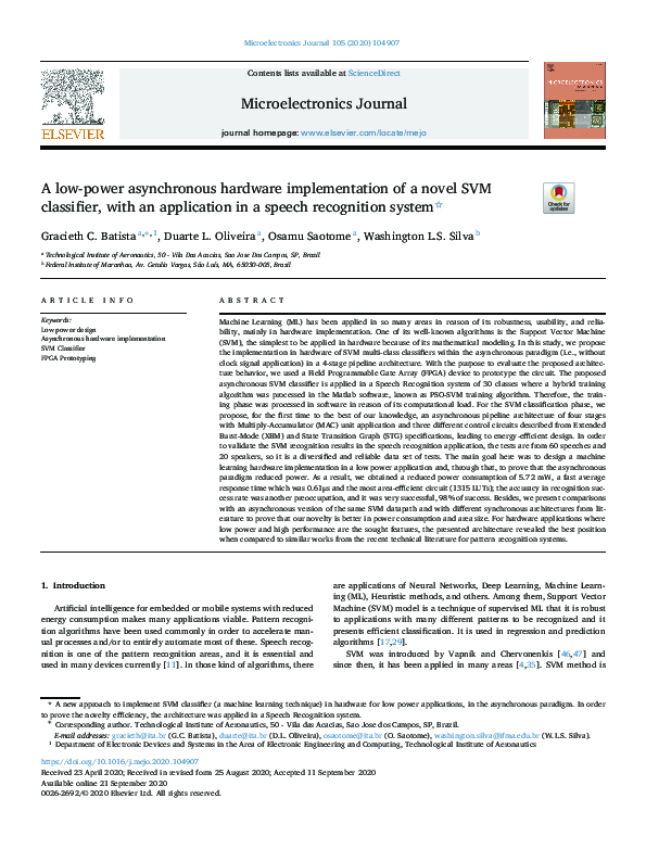 (PDF) A low-power asynchronous hardware implementation of a novel SVM classifier, with an ...