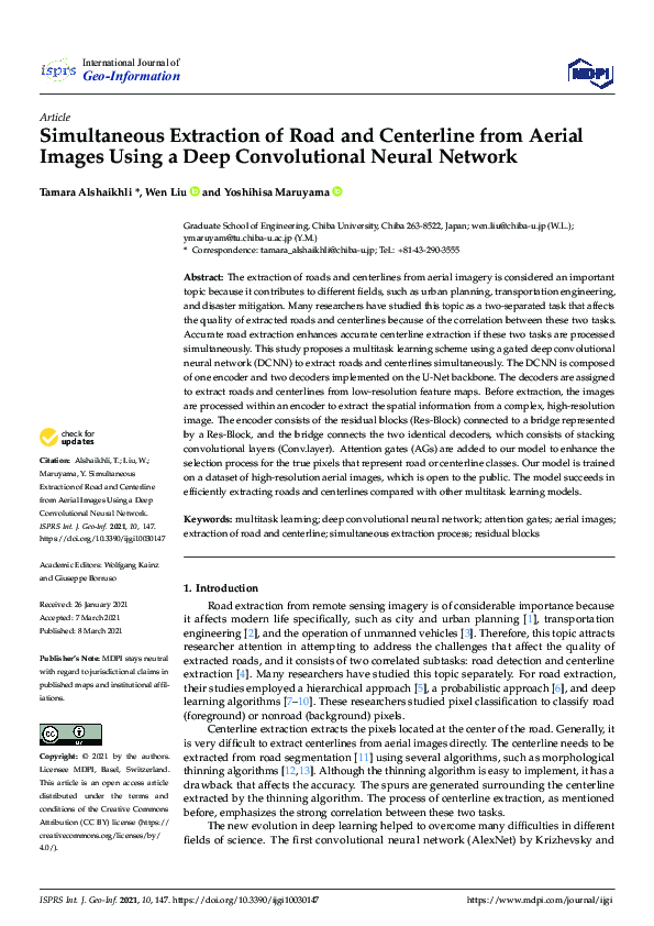 Simultaneous Extraction Of Road And Centerline From Aerial Images Using A Deep Convolutional