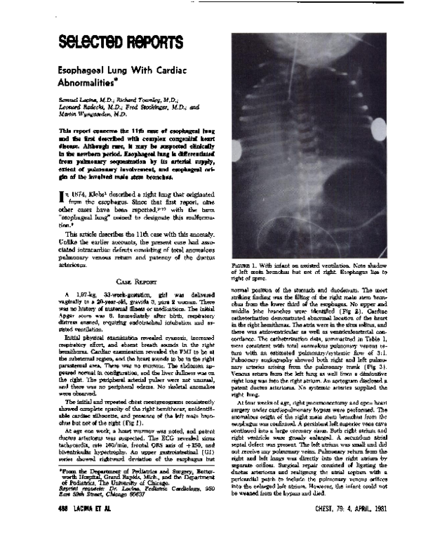 (PDF) Esophageal Lung With Cardiac Abnormalities | Richard Townley ...
