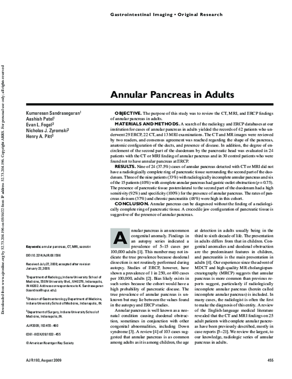 (PDF) Annular Pancreas in Adults