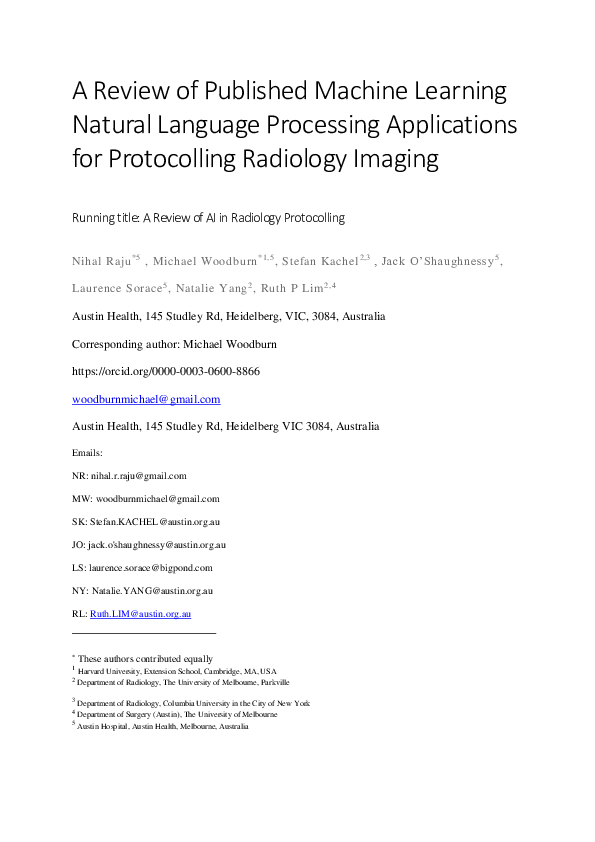 (PDF) A Review of Published Machine Learning Natural Language ...