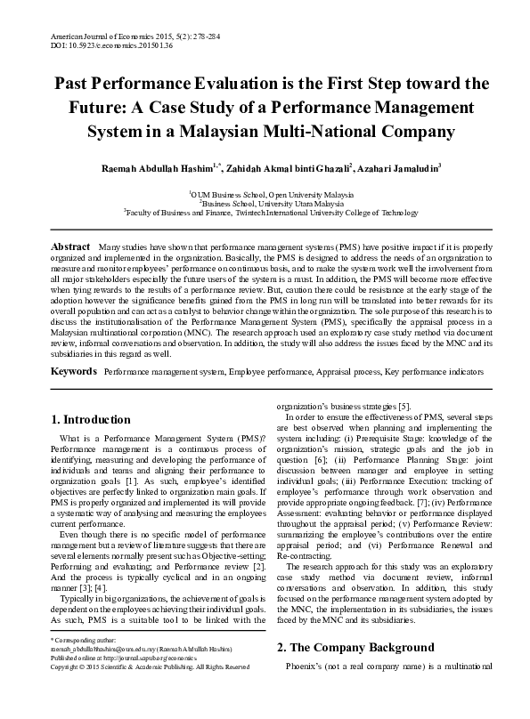 (PDF) Past Performance Evaluation is the First Step toward the Future ...