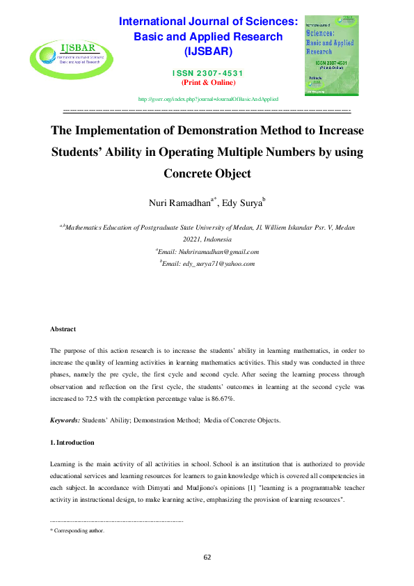 (PDF) The Implementation of Demonstration Method to Increase Students ...