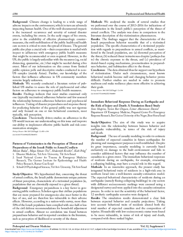 (PDF) Patterns of Victimization in the Perception of Threat and ...