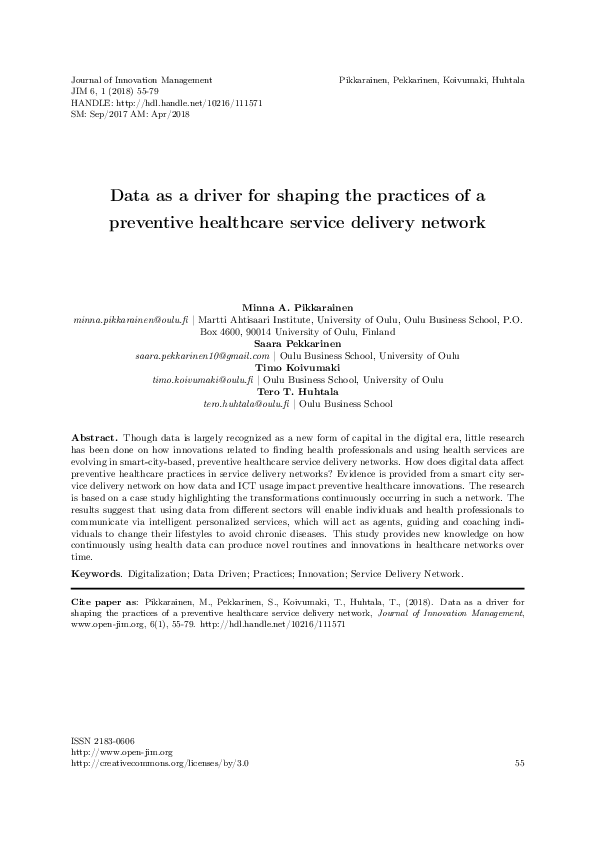 (PDF) Data as a driver for shaping the practices of a preventive ...
