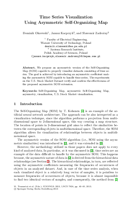 (PDF) Time Series Visualization Using Asymmetric Self-Organizing Map