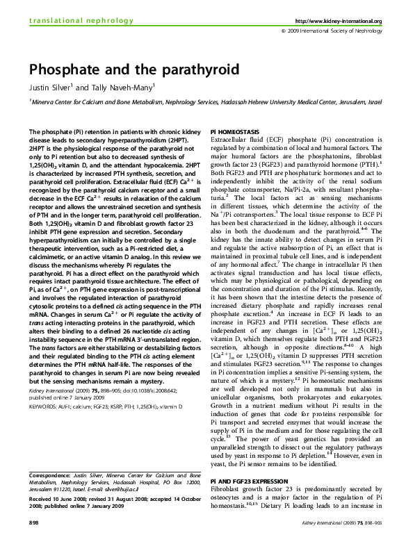 (PDF) Phosphate and the parathyroid