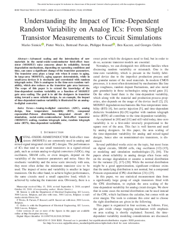 (PDF) Understanding the Impact of Time-Dependent Random Variability on Analog ICs: From Single ...