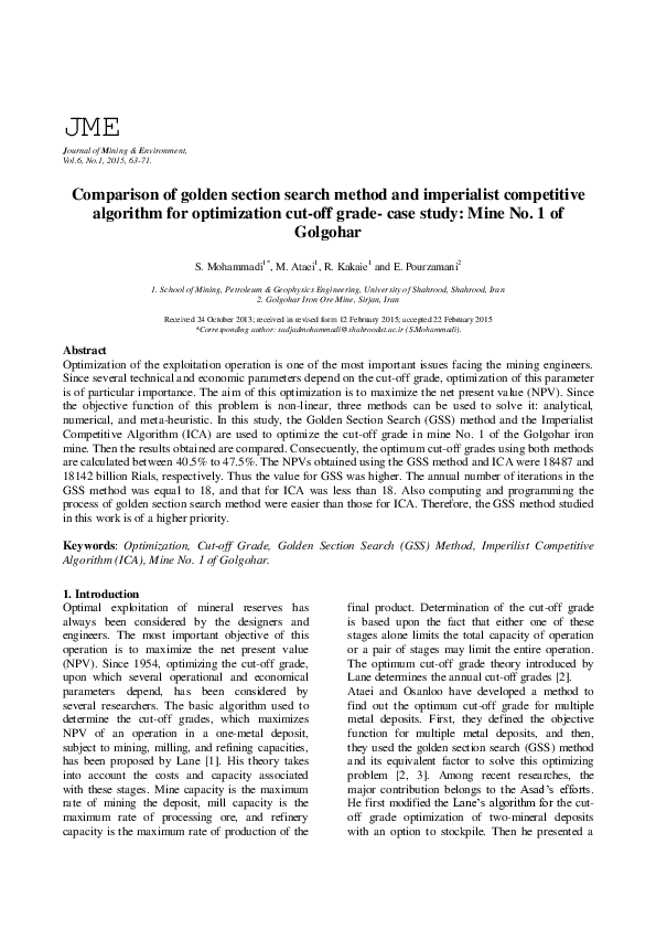 (PDF) Comparison of golden section search method and imperialist ...