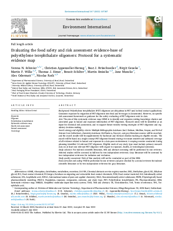 (PDF) Evaluating the food safety and risk assessment evidence-base of ...