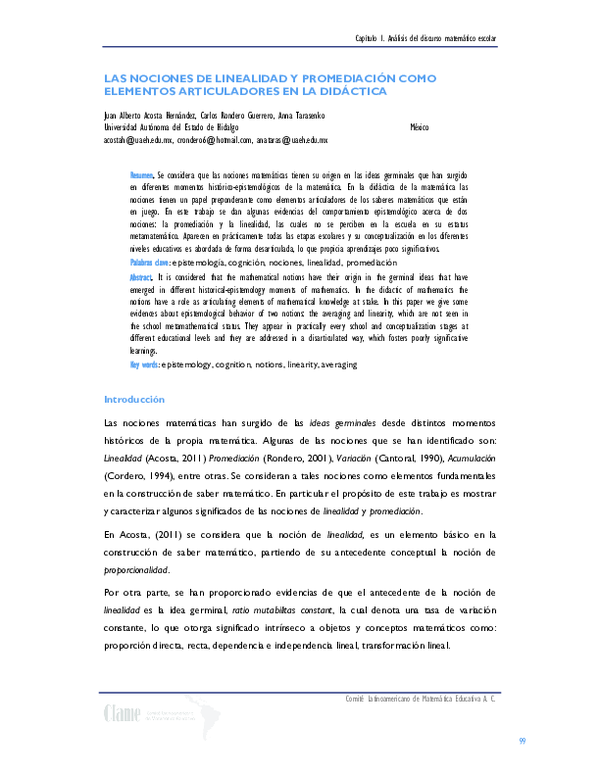 (PDF) Las nociones de linealidad y promediación como elementos ...