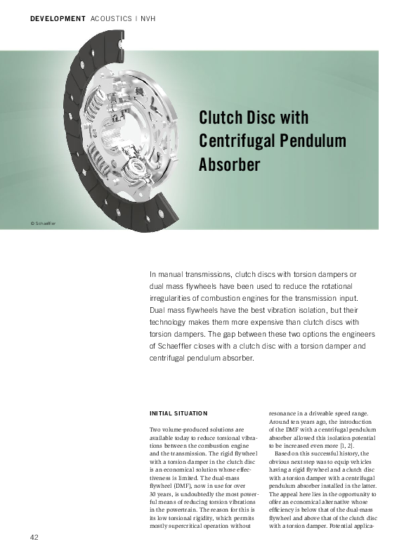 (PDF) Clutch Disc with Centrifugal Pendulum Absorber