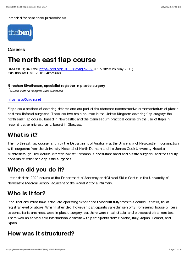 (PDF) The north east flap course