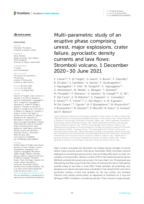 (PDF) Multi-parametric study of an eruptive phase comprising unrest ...