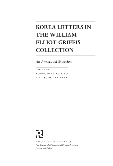 (PDF) An Appreciation: The Korea Letters and Manuscripts in the William ...