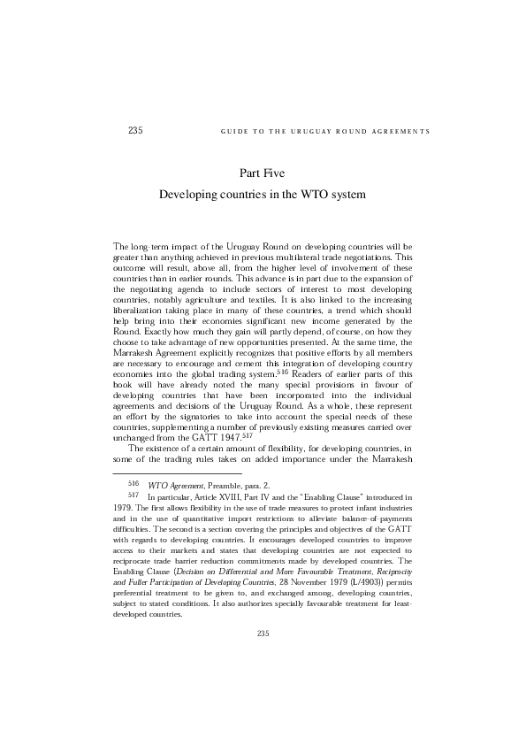 (PDF) Developing Countries in the WTO System