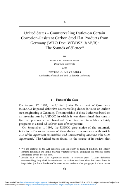 (PDF) United States – Countervailing Duties on Certain Corrosion ...
