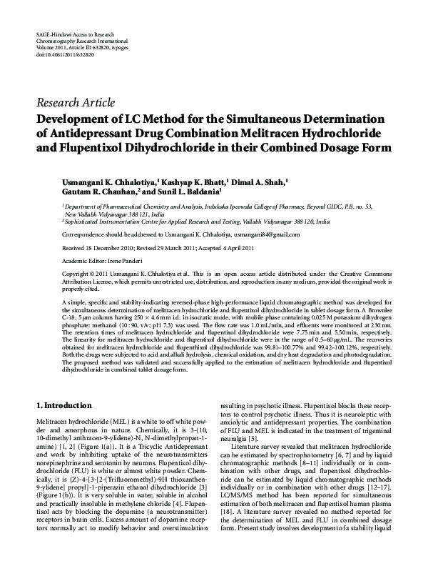 (PDF) Development of LC Method for the Simultaneous Determination of ...