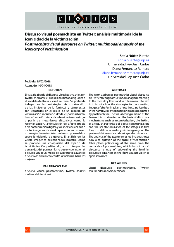 (PDF) Discurso visual posmachista en Twitter: análisis multimodal de la iconicidad de la ...