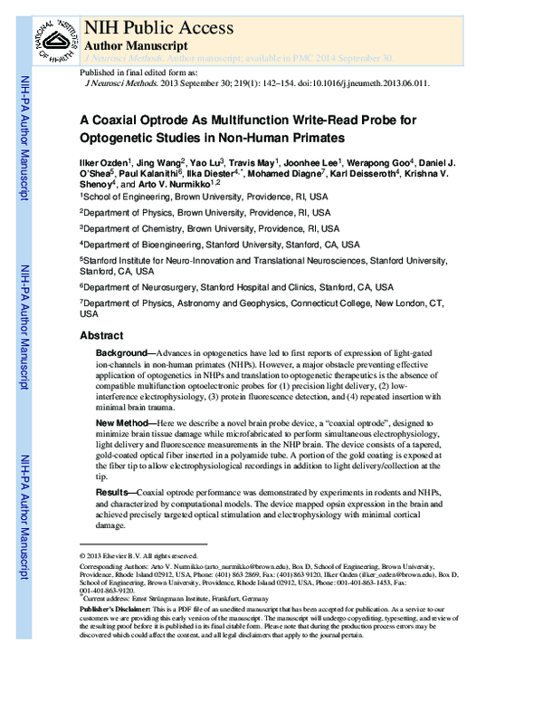(PDF) A coaxial optrode as multifunction write-read probe for ...