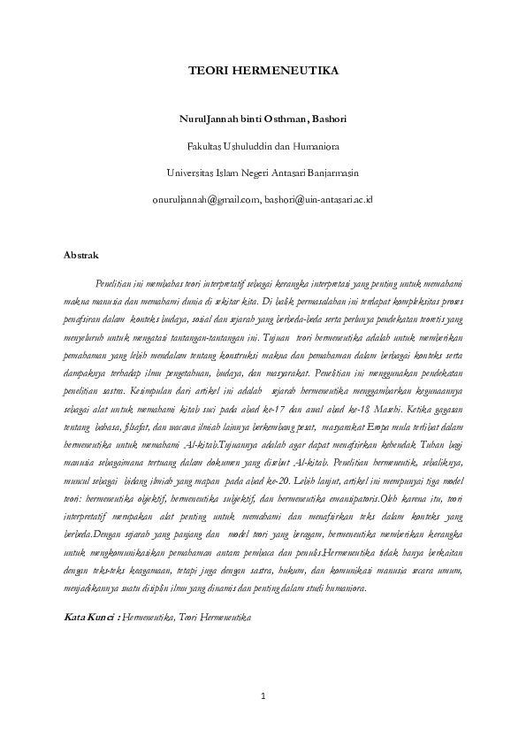 (PDF) TEORI HERMENEUTIKA
