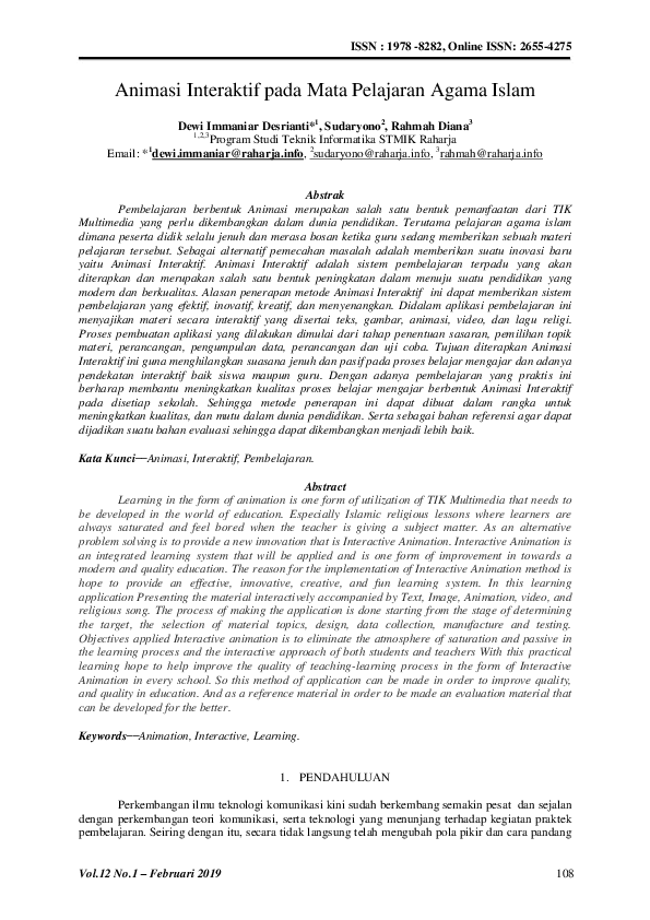 (PDF) Animasi Interaktif Pada Mata Pelajaran Agama Islam