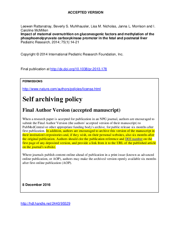 (PDF) Self archiving policy Final