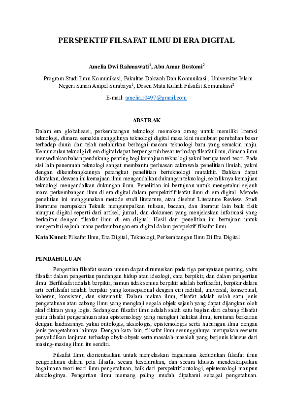 (PDF) PERSPEKTIF FILSAFAT ILMU DI ERA DIGITAL