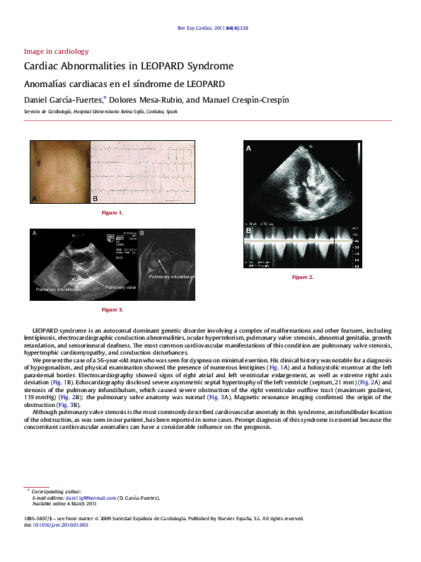 (PDF) Cardiac Abnormalities in LEOPARD Syndrome