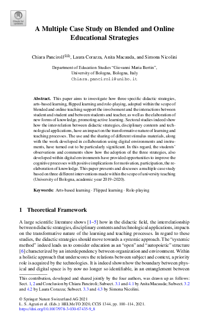 (PDF) A Multiple Case Study on Blended and Online Educational Strategies