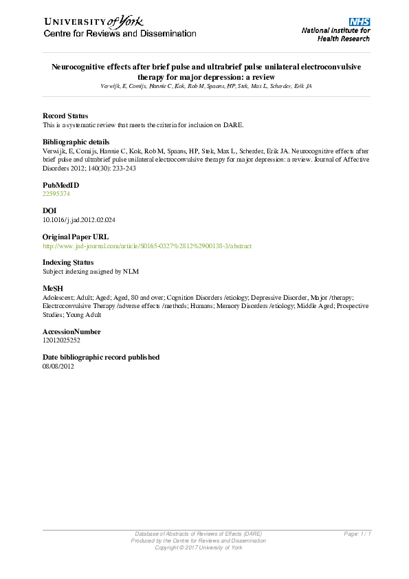 (PDF) Neurocognitive effects after brief pulse and ultrabrief pulse ...