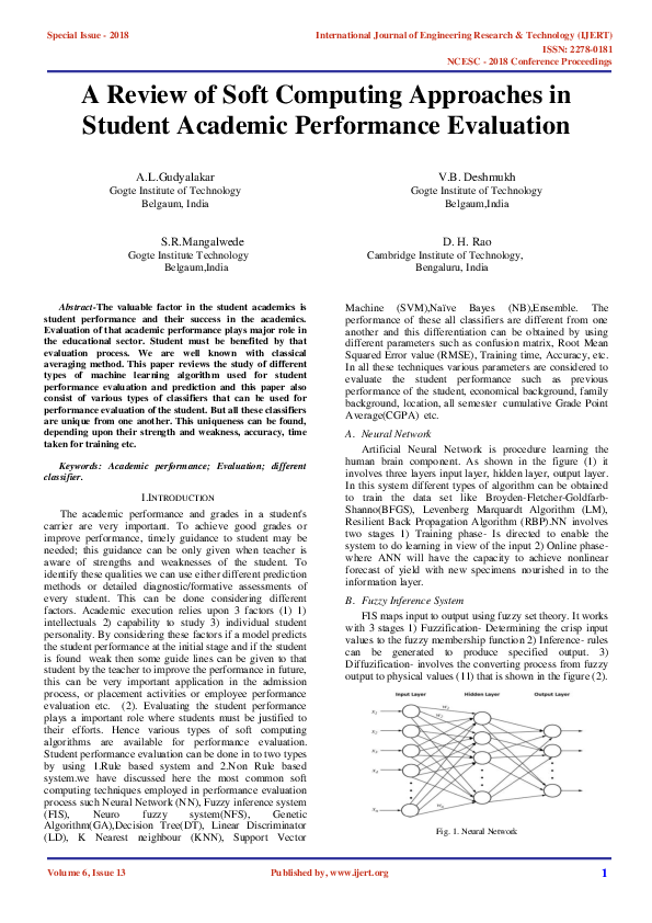 (PDF) A Review of Soft Computing Approaches in Student Academic Performance Evaluation