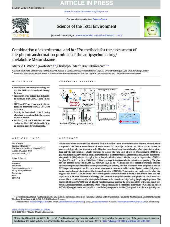 (PDF) Combination of experimental and in silico methods for the ...
