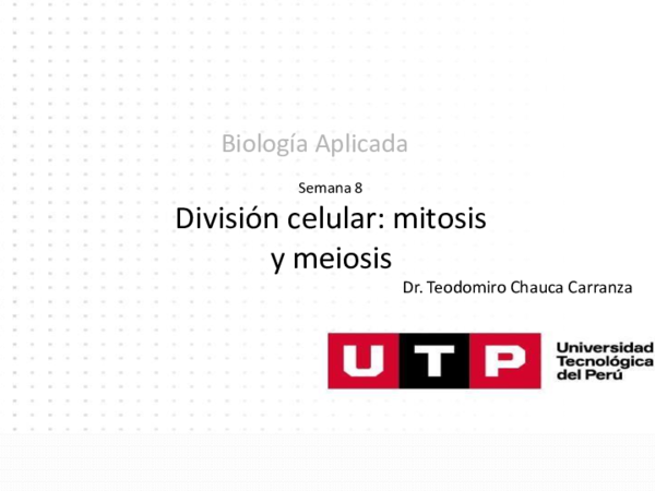 (PDF) División celular: mitosis y meiosis