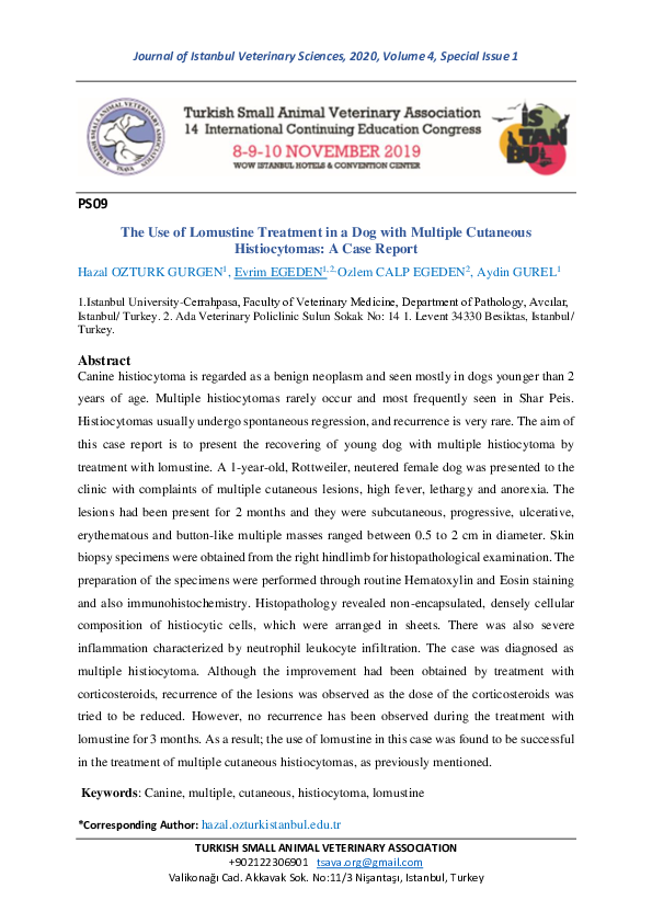 (PDF) The Use of Lomustine Treatment in a Dog with Multiple Cutaneous ...