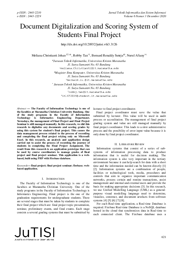 (PDF) Document Digitalization and Scoring System of Students Final Project