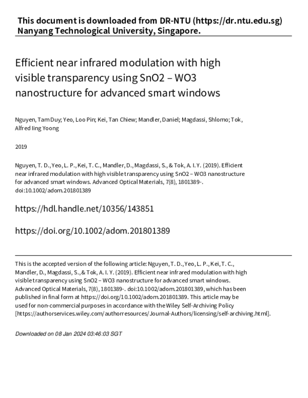 (PDF) Efficient Near Infrared Modulation with High Visible Transparency ...