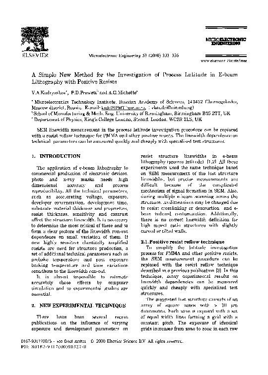 (PDF) A simple new method for the investigation of process latitude in ...
