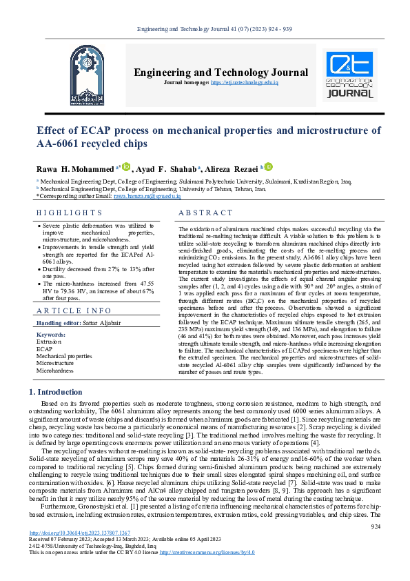 (PDF) Engineering and Technology Journal