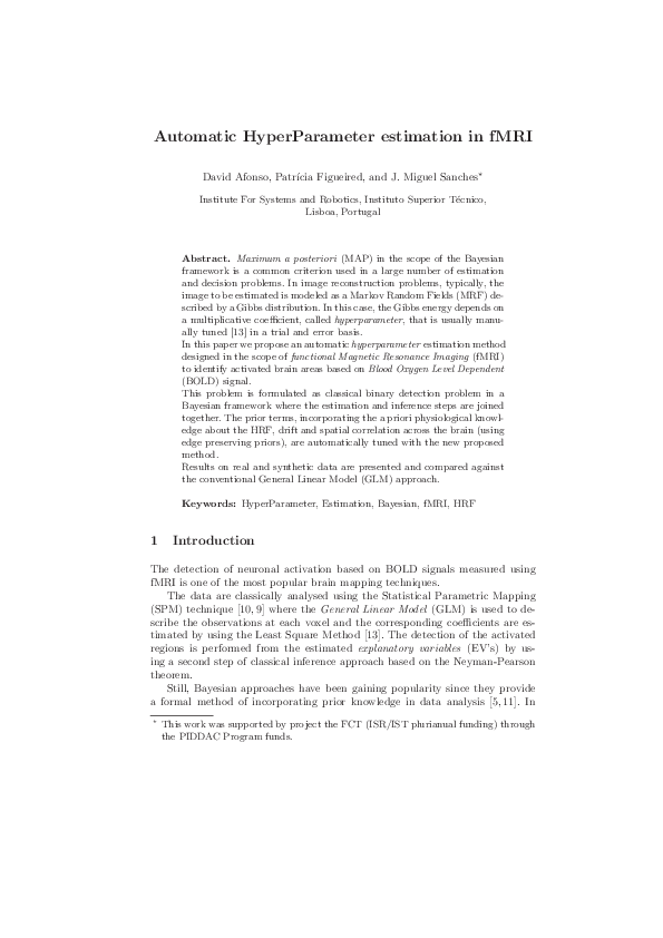 (PDF) Automatic HyperParameter Estimation in fMRI