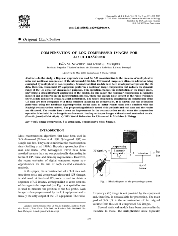 (PDF) Compensation of log-compressed images for 3-D ultrasound