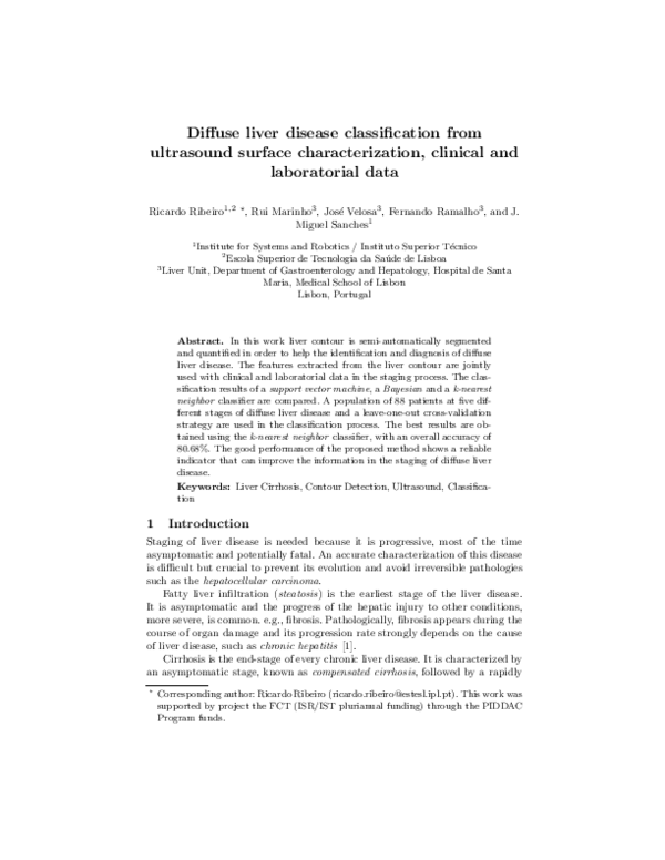 (PDF) Diffuse liver disease classification from ultrasound surface ...